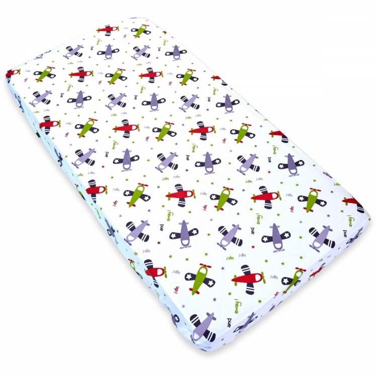 Cearceaf cu elastic, 120x60cm, pentru patuț copii, imprimeu bufnițe, CEC04